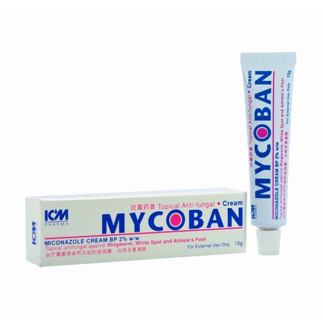 ICM Pharma Mycoban Topical Antifungal Cream 15g (Against Ringworm ...