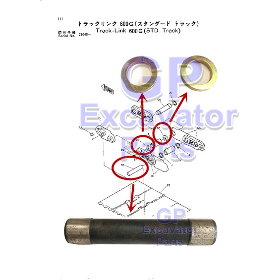 EX100-1 / EX120-1 / LS2600FJ2 HYDRAULIC EXCAVATOR TRACK LINK MASTER PIN ...