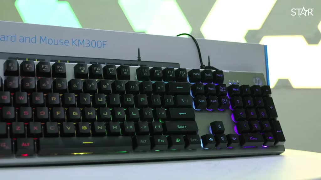 HP KM300F WIRED USB GAMING KEYBOARD AND MOUSE COMBO WITH LED BACKLIGHT ...