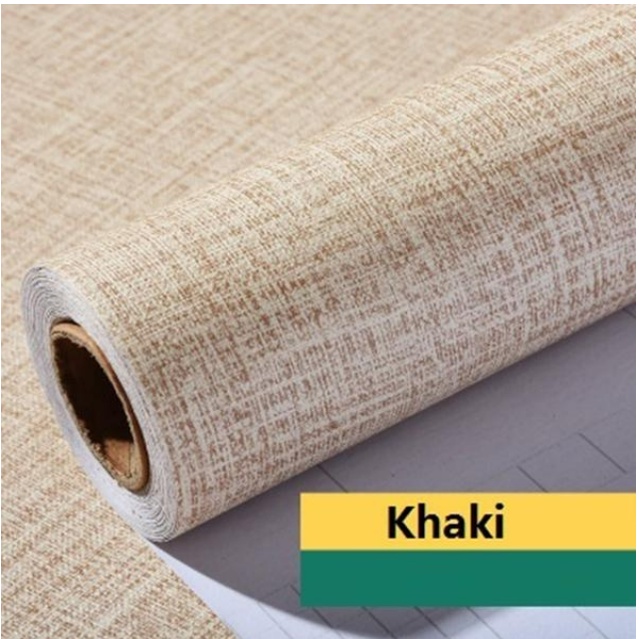 Linen Effect Wallpaper Solid Color Wall Stickers Self Adhesive ...