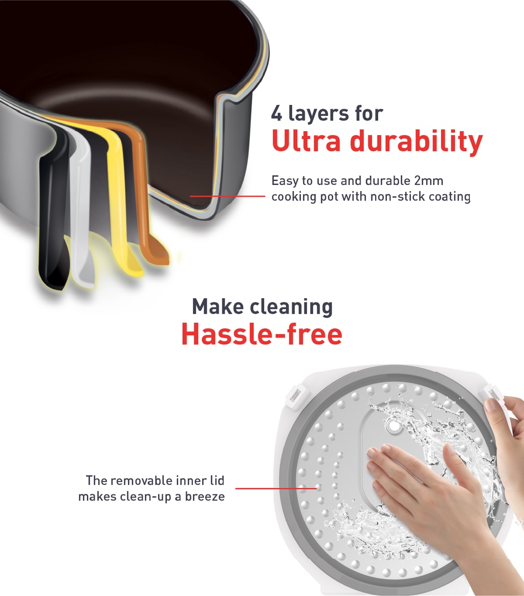 Tefal Mechanical Mini Rice Cooker 0.4L RK1721 – Durable Non-Stick ...