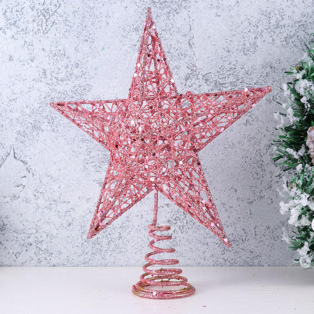 🎄🎅25cm Christmas Tree Iron Star Topper Glittering Christmas Tree ...