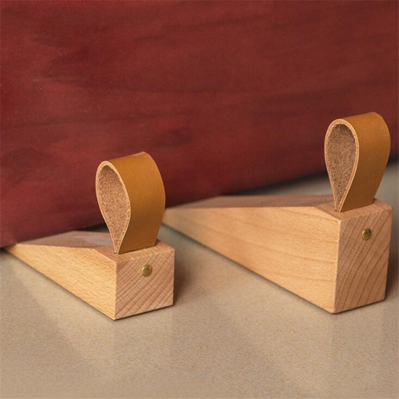 Nordic Solid Wood Heightening Door Stop Door Stopper Wooden Anti ...