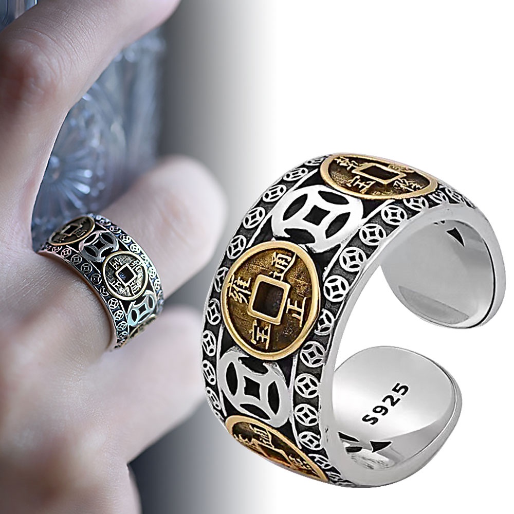 Richluck Max Force Five Emperors Coins Ring Emperor Coin Chinese Feng ...