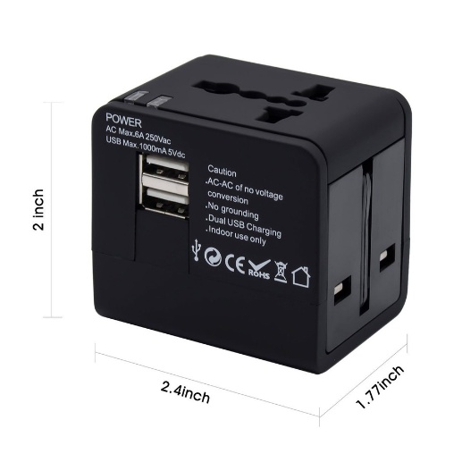 🔥SG LOCAL STOCK🔥Dual USB Universal Travel Adapter 2.1A Charger Power ...