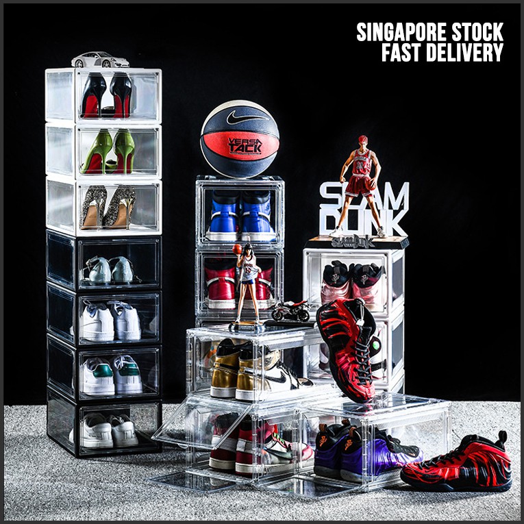 Sneakers Shoe Box | Clear Transparent | Black Shoe Box for Sneaker ...