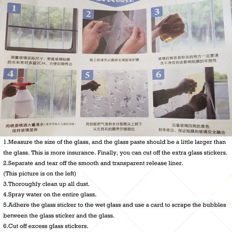 Width-60cm Length-1m Translucent Opaque Shading Glass Sticker Office ...