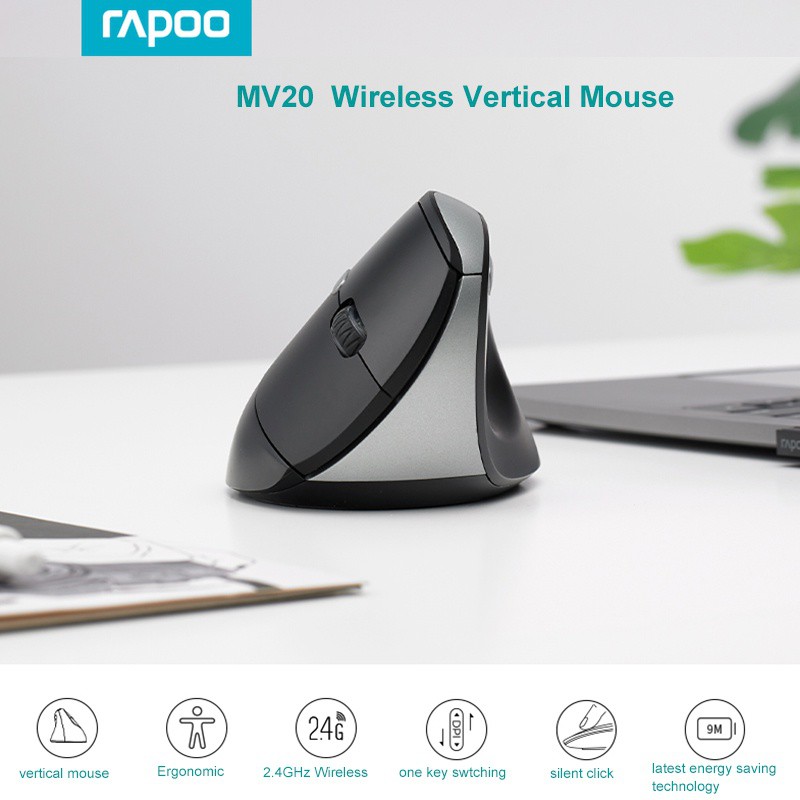 Rapoo MV20 Ergonomic Office Vertical wireless Mouse 6 Buttons 600/1200 ...