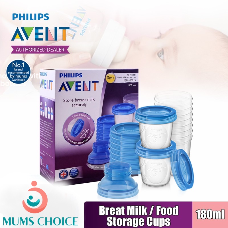 Philips Avent Breast Milk Storage Cups 180ML | Shopee Singapore