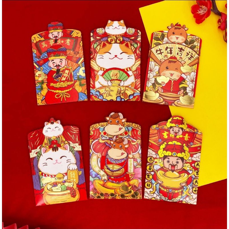 Good Luck CNY Red Packets Ang Pow Ang Bao 红包封 (Set of 6 pcs) | Shopee ...