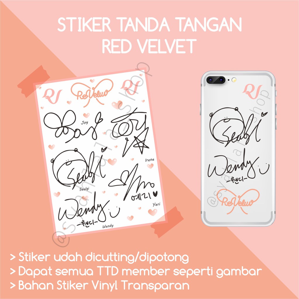 Red VELVET TTD KPOP RED VELVET Signature Sticker | Shopee Singapore