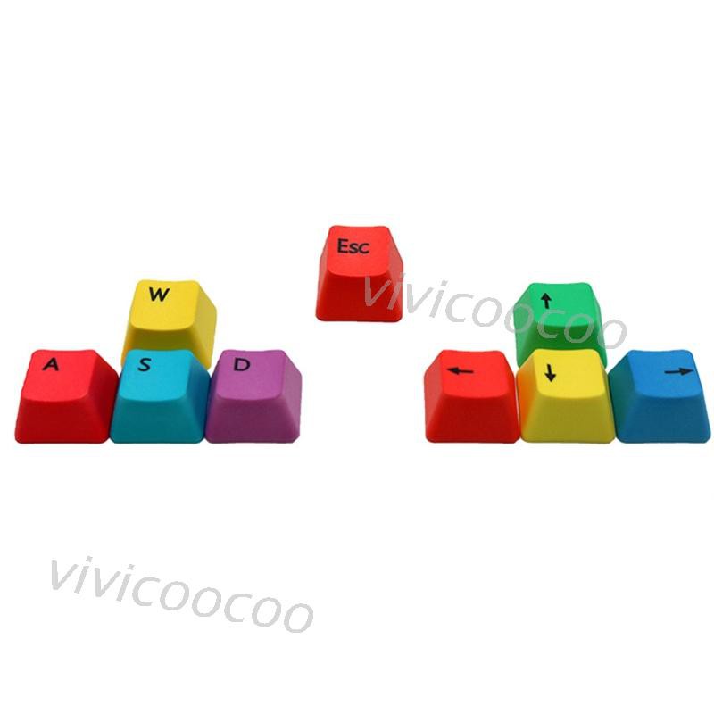 VIVI Replaceable WASD Mechanical Keyboard Keycaps OEM Profile PBT RGBY ...