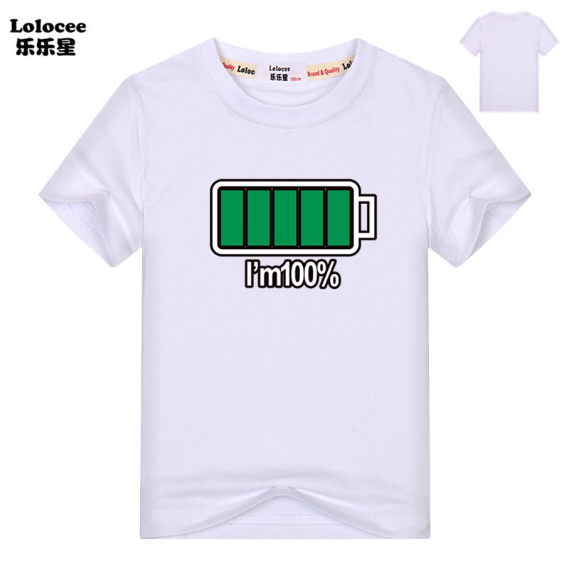 Full Battery Energy Cool Funny Graphic Printed T Shirts 100% Cotton ...