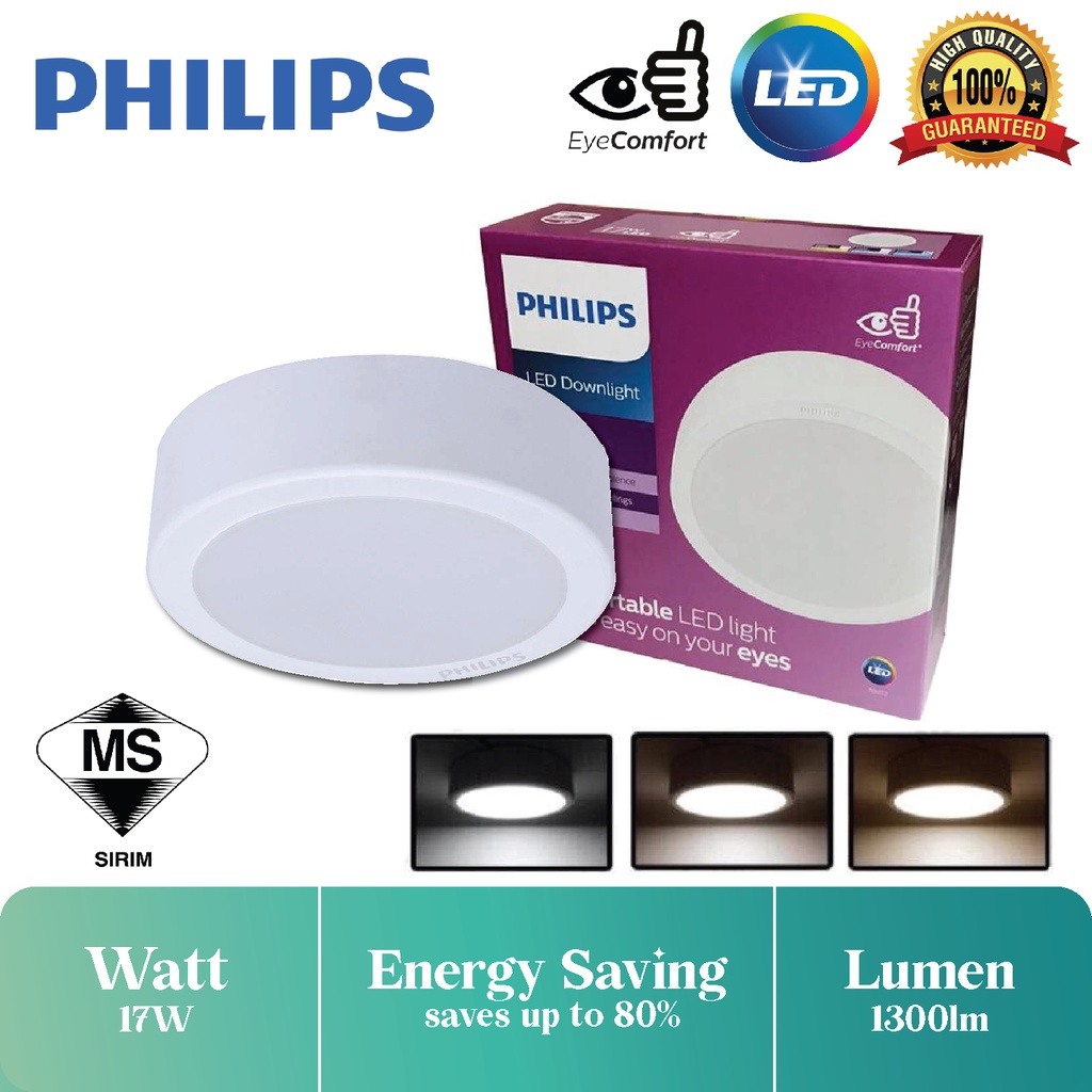 Philips meson 59472 7” 17w surface mount downlight | Shopee Singapore