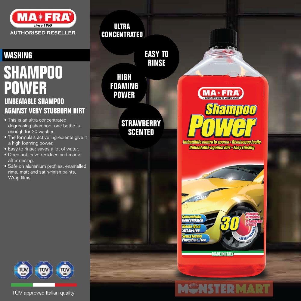 MaFra Shampoo Power 1L (Ultra Concentrated, self degreasing, easy rinse ...