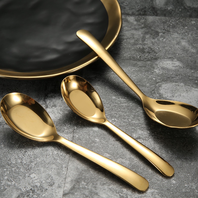 Stainless steel soup spoon gold spoon | Shopee Singapore