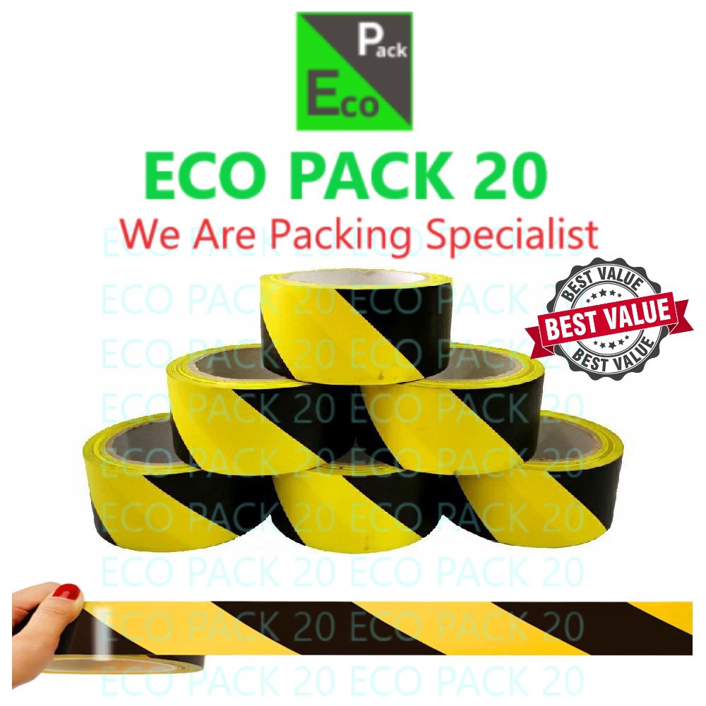 48mm X 160 Yard Floor Safety Caution Warning Tape PVC Floor Marking ...