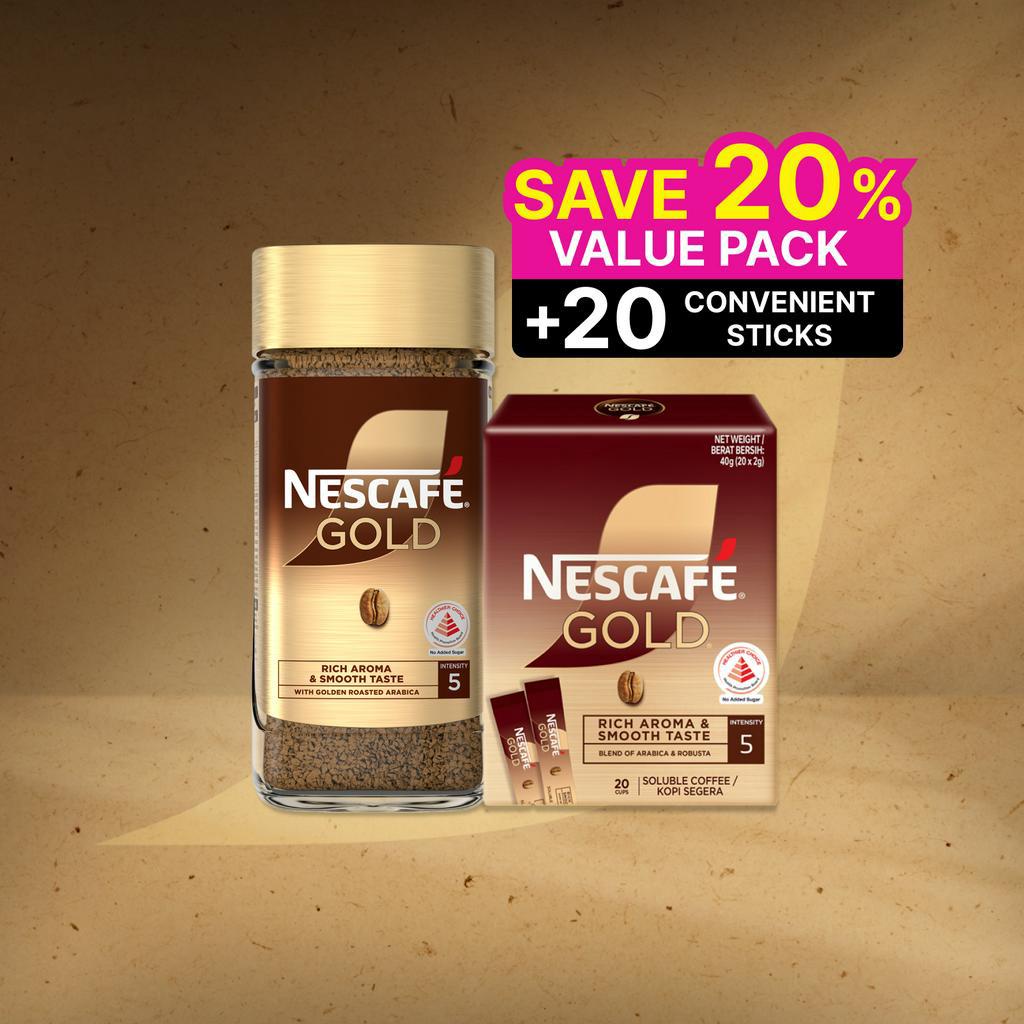 [VALUE PACK] NESCAFE GOLD 200g + FREE 20x2g Sticks | Shopee Singapore