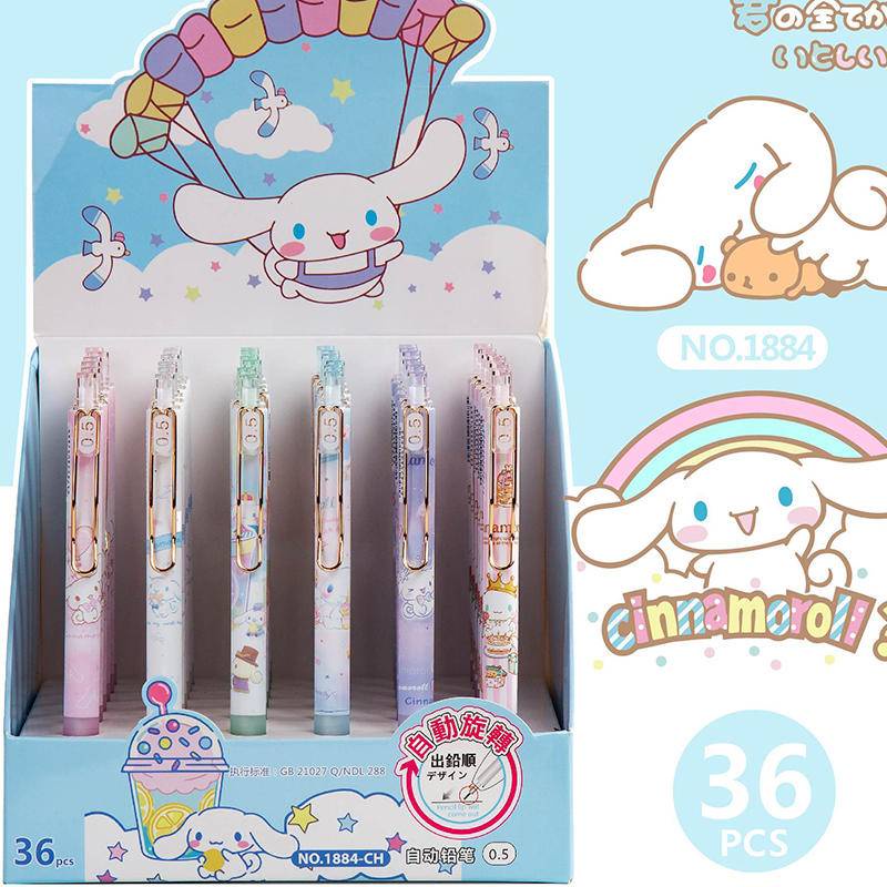 6Pcs/Set Sanrio Kuromi Cinnamoroll Cartoon Bear Mechanical Pencil 0.5 ...