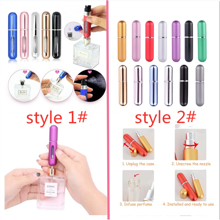 5ml Refillable Mini Perfume Spray Bottle Aluminum Spray Atomizer ...