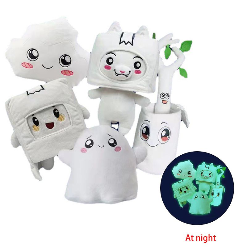 And Animation Soft Kawaii Lankybox Luminous Plush Toy Square Box** Fox ...