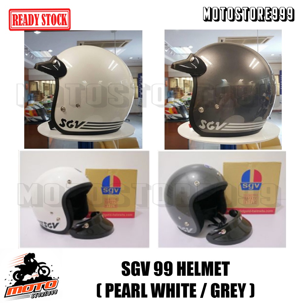 SGV 99 HELMET ( PEARL WHITE / GREY ) | Shopee Singapore