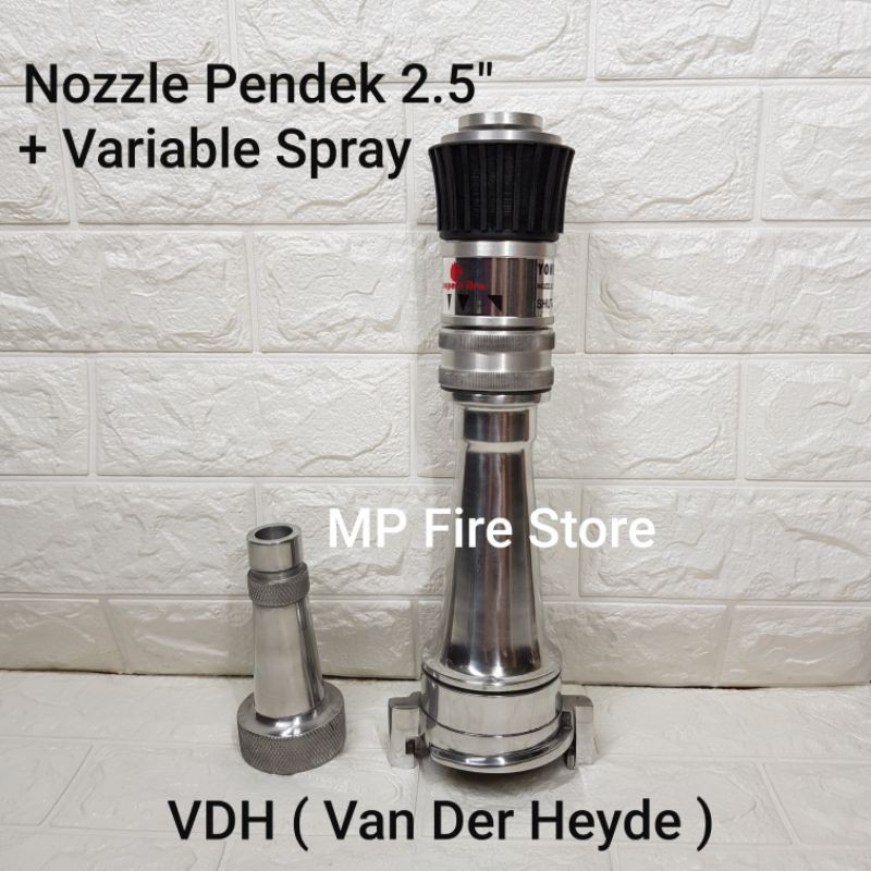 Fire Nozzle Short Extinguisher 2.5 in VDH Van Der Heyde Variable Spray ...