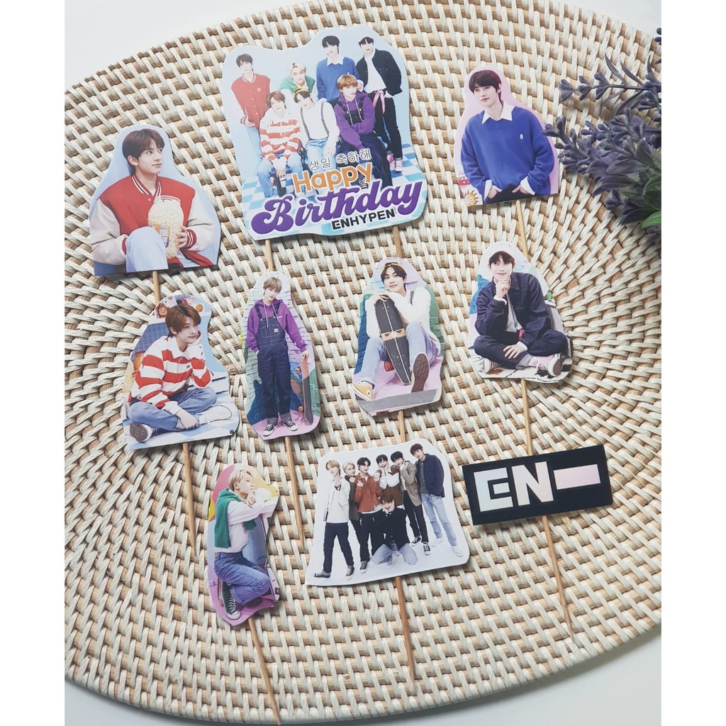 Enhypen Cake Topper Birthday Cake Topper (10pcs) | Shopee Singapore