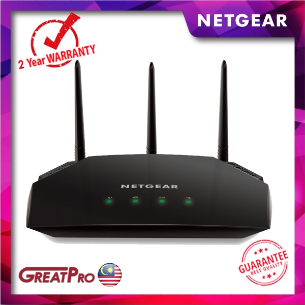 NETGEAR AC2000 DUAL BAND SMART WIFI ROUTER WITH 3 EXTERNAL ATTENNA ...