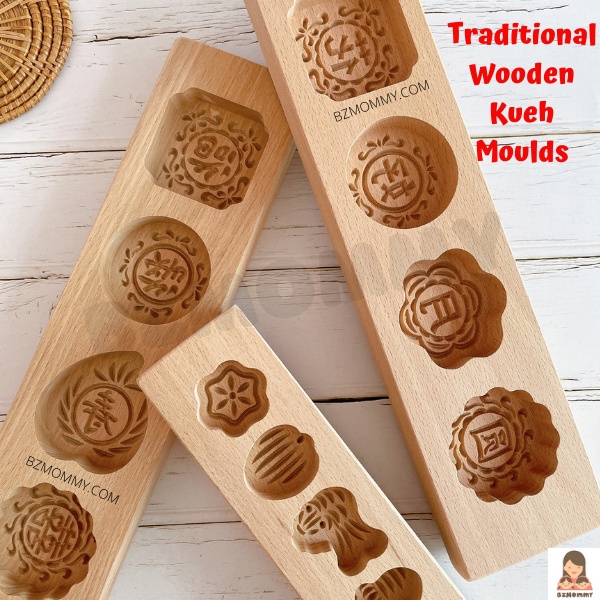 Traditional Wooden Moulds Bake CNY Kuih Bangkit Mooncake Mid-Autumn ...