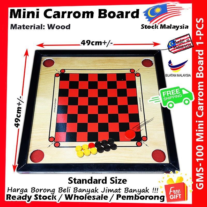2IN1 Game Board[Carrom+Draught]Indoor Game Middle sizeWoodenCarrom+Dam ...