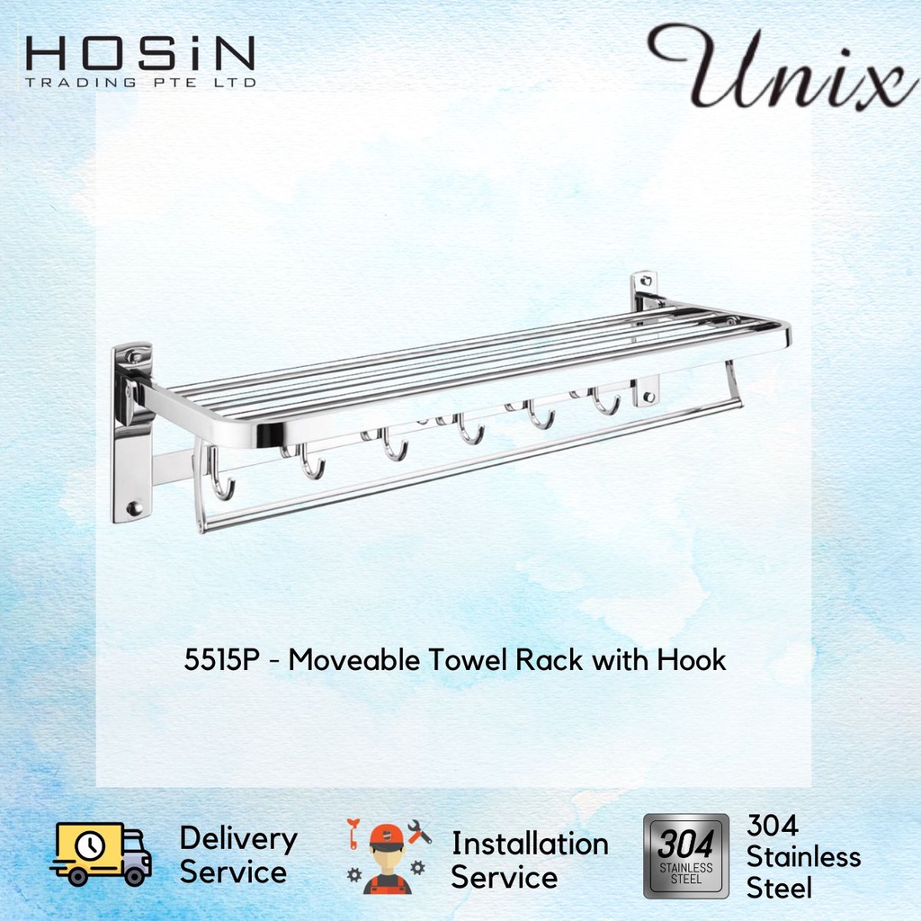 Unix Stainless Steel Bathroom Movable Towel Rack 600mm | Shopee Singapore
