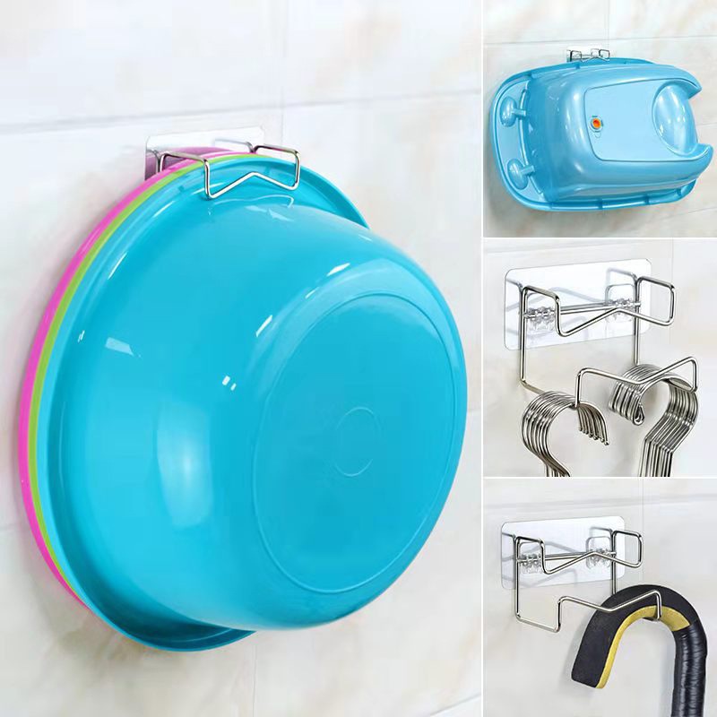 2 pcs ~ Wash Basin Hook Holder Bathroom Storage Rack Holder Hook Pail ...