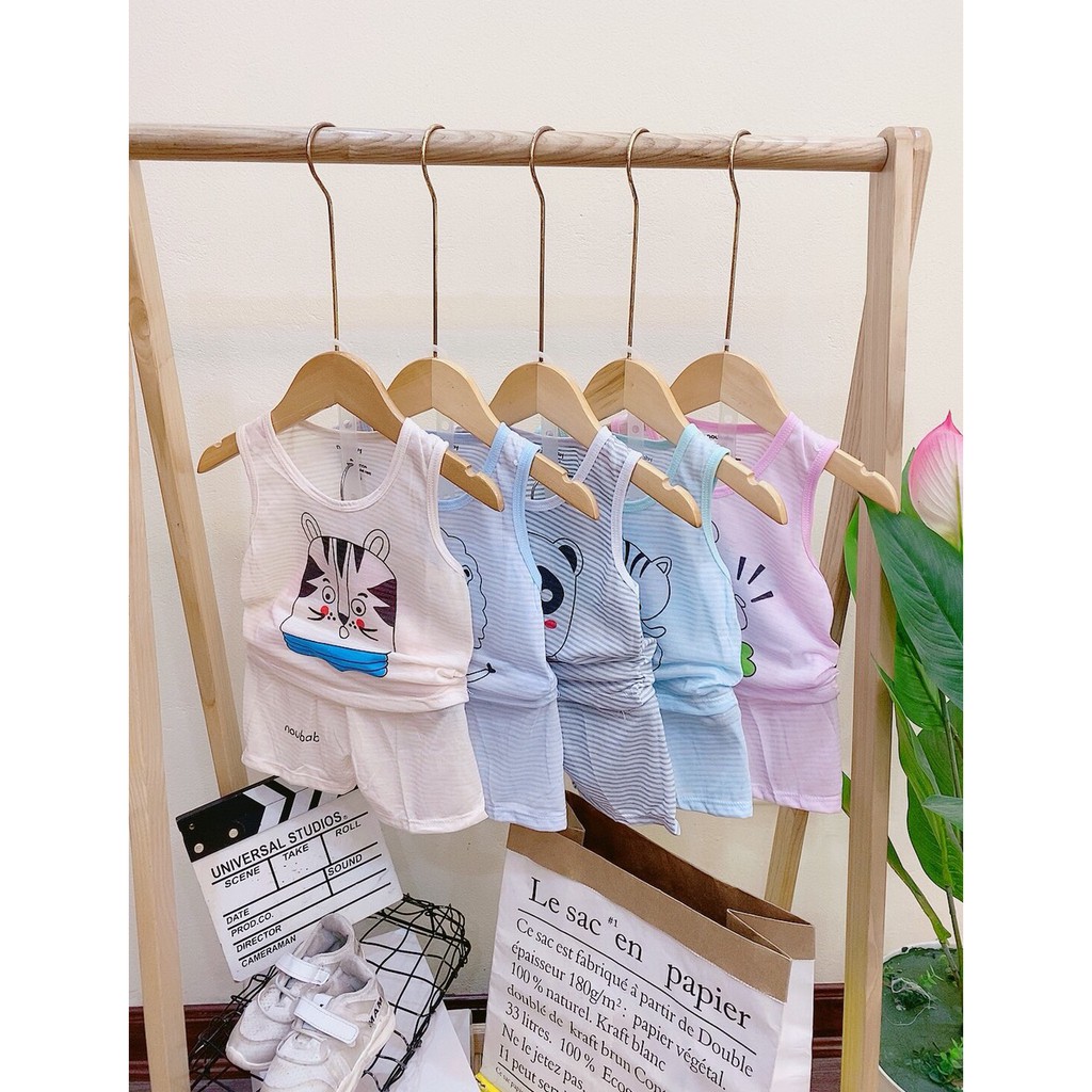 Combo of 5 striped tank tops made of soft, cool cotton for boys and ...