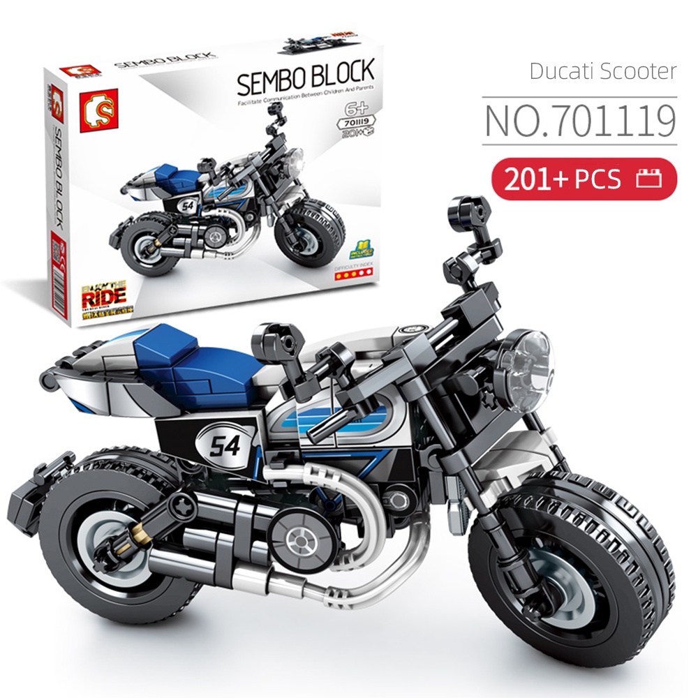 Sembo Block Techinque Ducati Scrambler Cafe Racer Building Bricks (201 ...