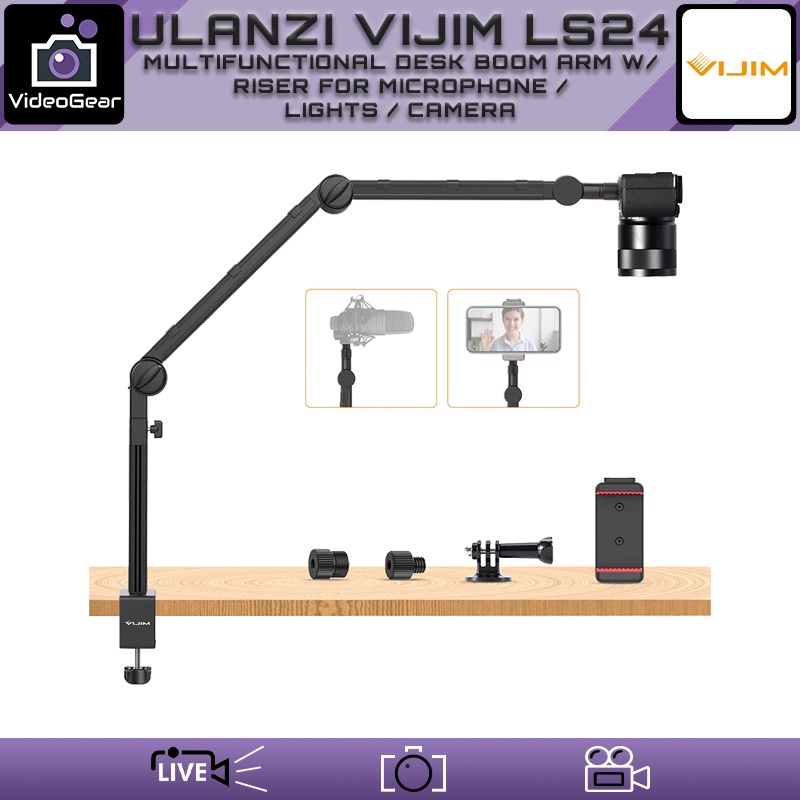 Ulanzi VIJIM LS24 — (Multifunctional Desk Boom Arm with Riser for ...