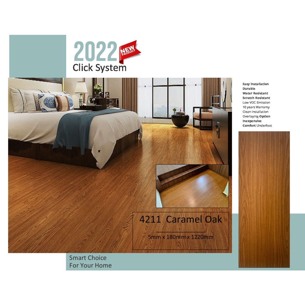 5mm Click system Flooring Sample LVT | Shopee Singapore