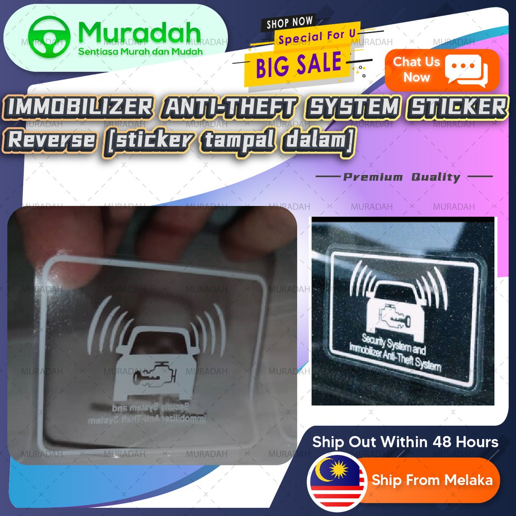 Immobilizer Anti Theft Sticker Sticker decal kereta gantian honda ...