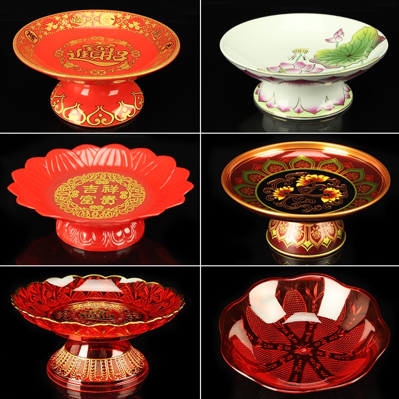 New alloy offering plate tribute plate fruit plate dedicated to Guanyin ...