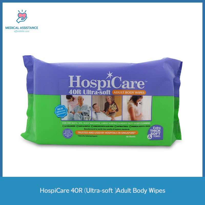 HospiCare 40R (Ultra-soft) Adult Body Wipes (40sheet/Pack) | Shopee ...