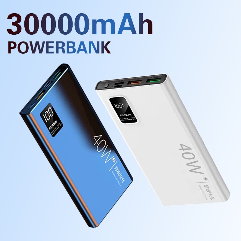 30000mAh Powerbank 40W Super Fast Charger Power bank LED Digital ...