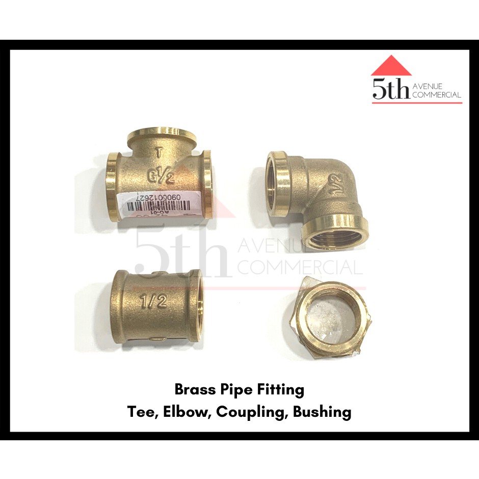 Brass Pipe Fittings 1/2 (Tee, Coupling, Elbow, Bushing) | Shopee Singapore