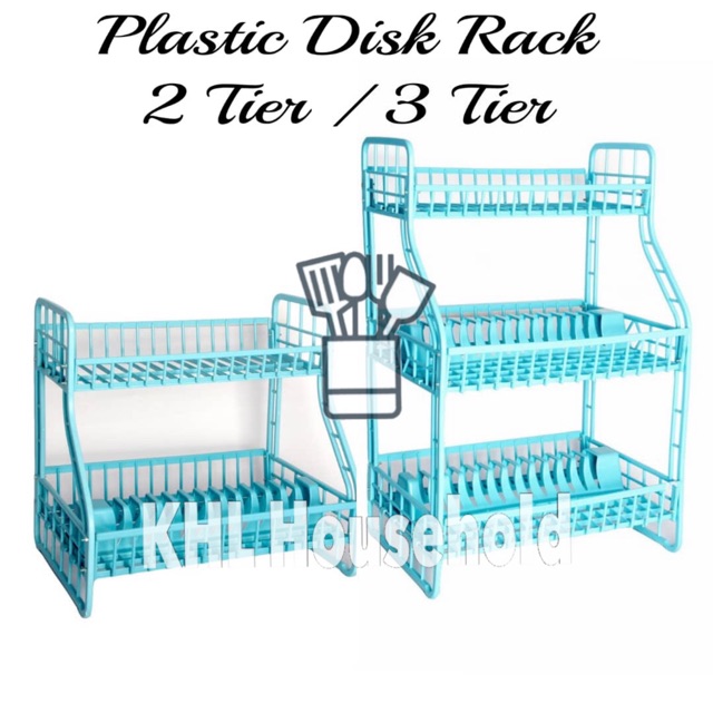 Plastic Dish Rack 2/3 Tingkat / Dish Drainer / Kitchen Rack /Dish Rack ...
