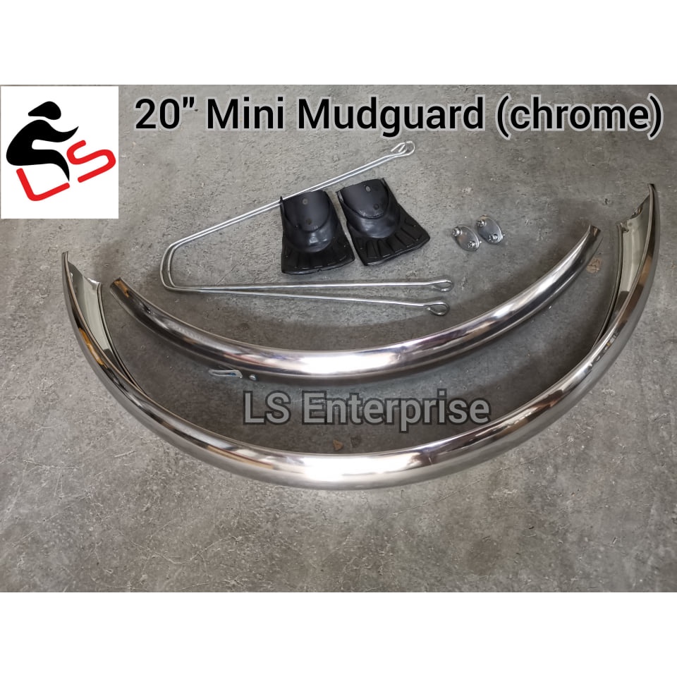 20" Mini Bike Chrome Mudguard (F&R) Bicycle 20inch Steel Mudguard ...