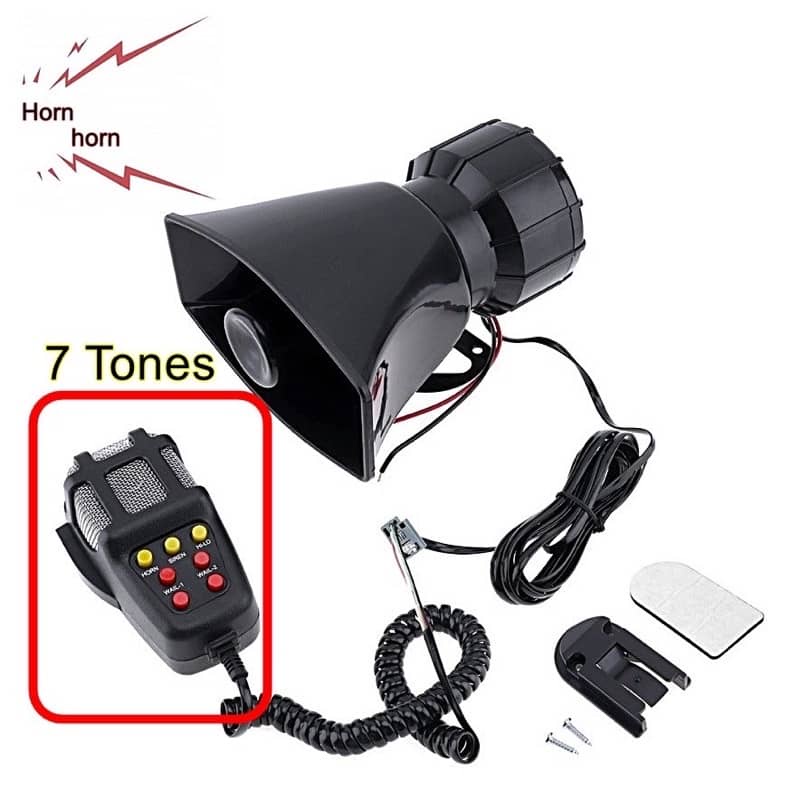 12V 7 Tones Talking Siren Speaker Horn Car Truck Boat Warning Alarm ...