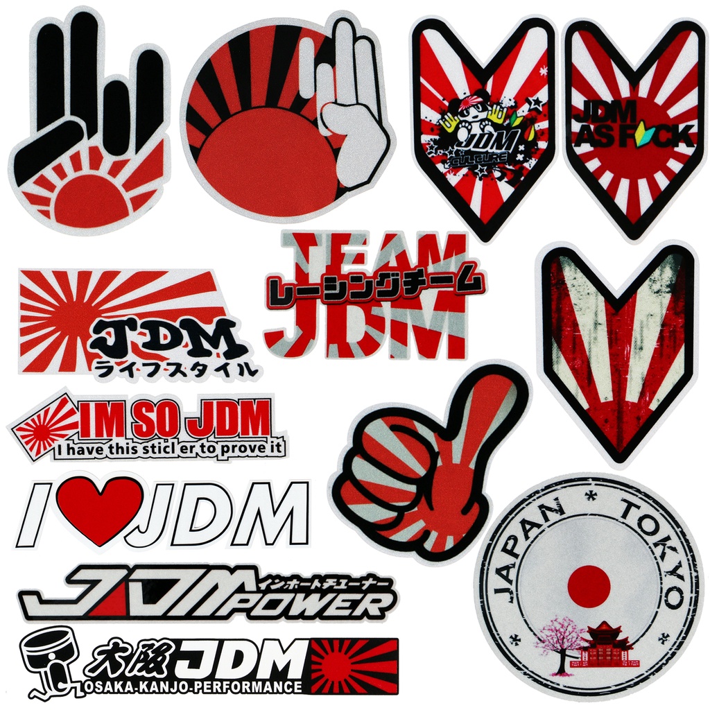 JDM 3M Reflective Emblem Trend Logo Sticker Motorcycle Car Waterproof ...