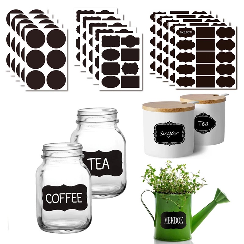 Spice Jar Black Label Sticker / Household Kitchen Bottle Labels / Gifts ...