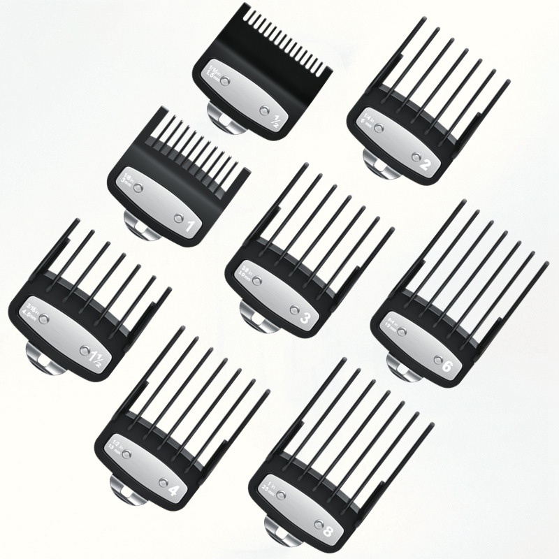 Professional 8 Pcs Hair Clipper Limit Comb 1.5 4.5mm Cutting Guide ...