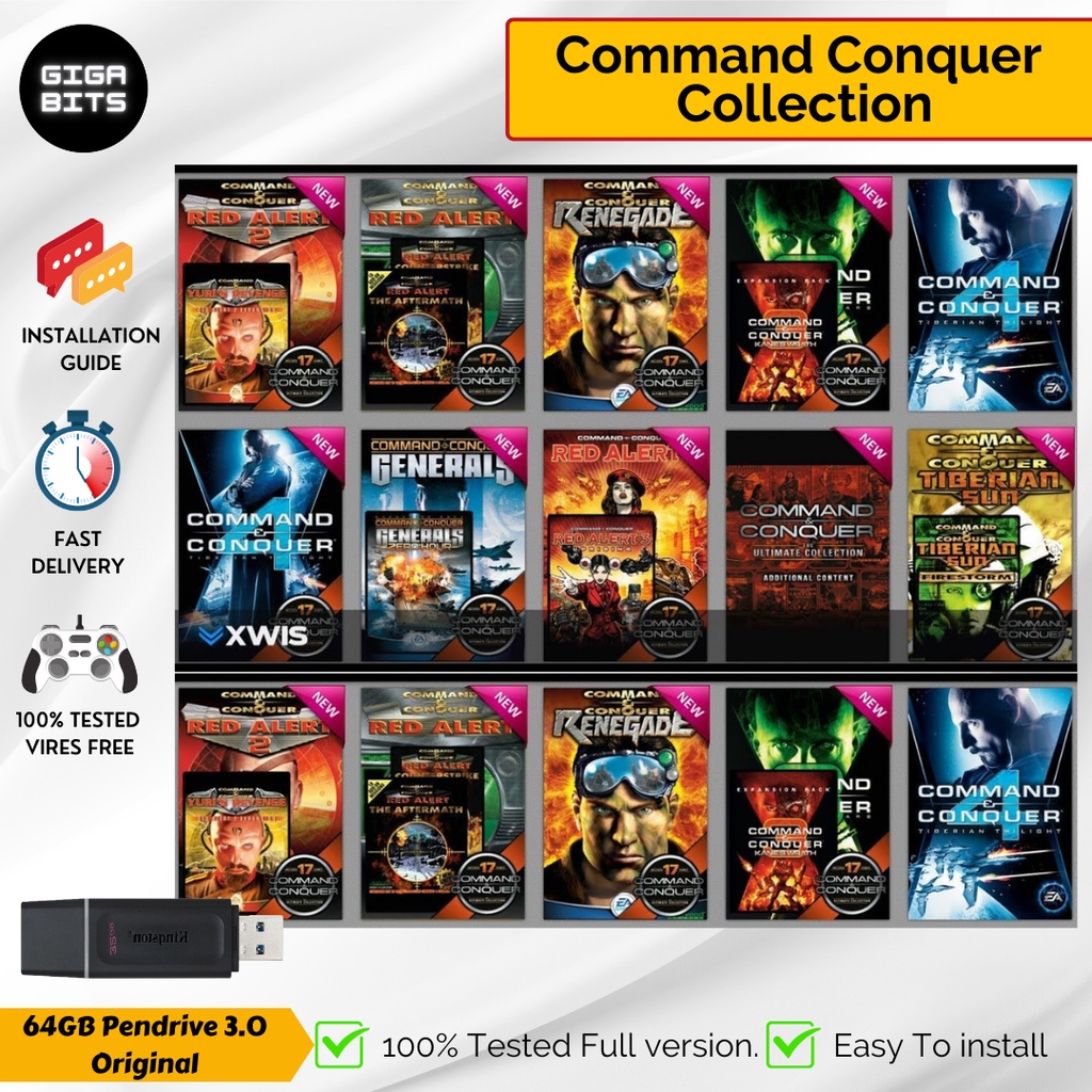 Command and conquer collection support windows 10-11 64gb pendrive Red ...