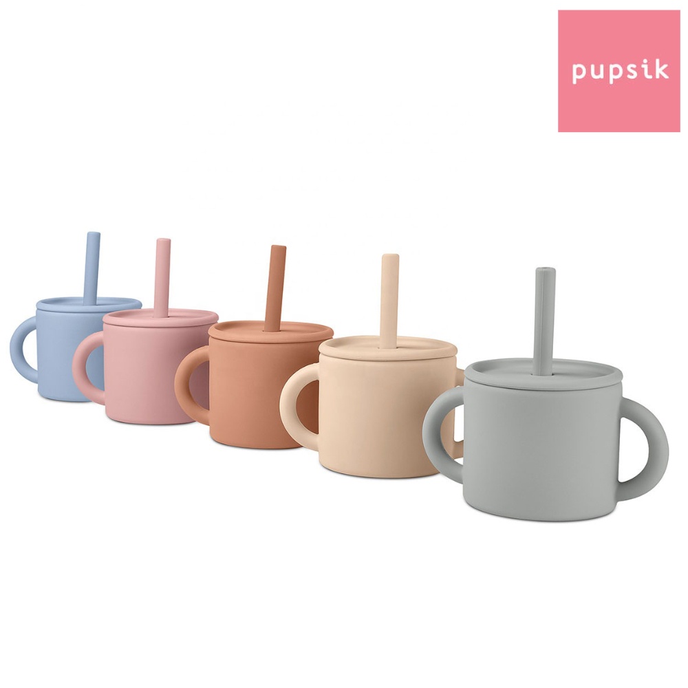 Biomom No-Spill Double-Handled Silicone Sippy Cup, 180ml (5 colors ...